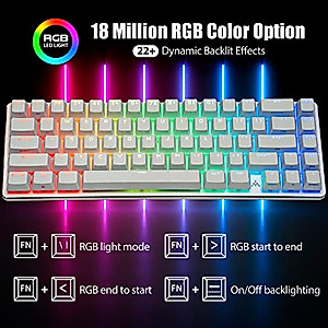 tieti 2.4GHz Wireless/Bluetooth/Mechanical Gaming Keyboard, Hot Swappable Keyboard with RGB Backlit, Full Keys Programmable, 4200mAh Battery, Cherry MX Red Switches