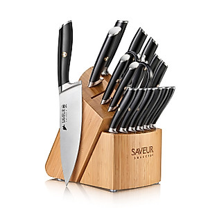 Saveur Selects 1026320 German Steel Forged 17-Piece Knife Block Set