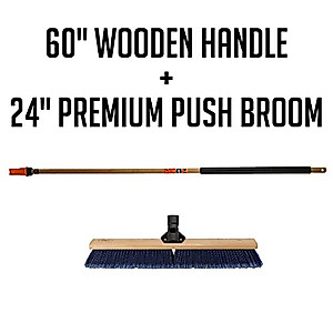 SWOPT 24” Premium Multi-Surface Push Broom Head — Cleaning Head Interchangeable with All SWOPT Cleaning Products for More Efficient Cleaning and Storage — Indoor and Outdoor Push Broom