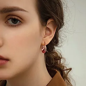 Sterling Silver Hoop Earrings for Women,14K White Gold Earrings Hypoallergenic Chunky Huggie Silver Hoops Small Fashion Dainty Earring