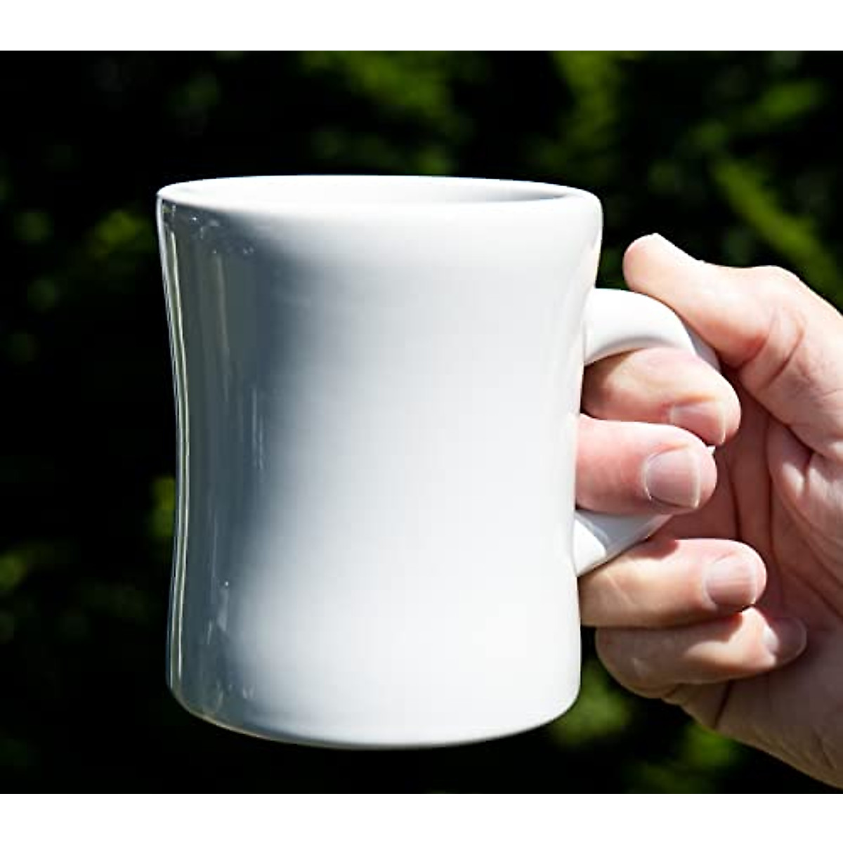 Culver 10-Ounce Ceramic Retro Diner Style Heavyweight Restaurant Mug, Two-finger C-handle (White, 1)