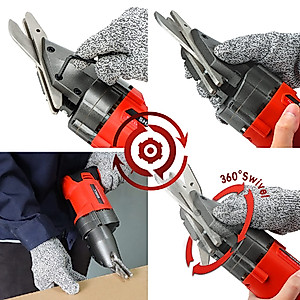 SHALL Electric Fiber Cement Siding Shear, 4.8-Amp Hardie Board Cutter with 360 Degree Swivel Head, Variable Speed & Continuous Cutting, for Cutting Cement Board, Tile Board, Backer board, 2700 SPM