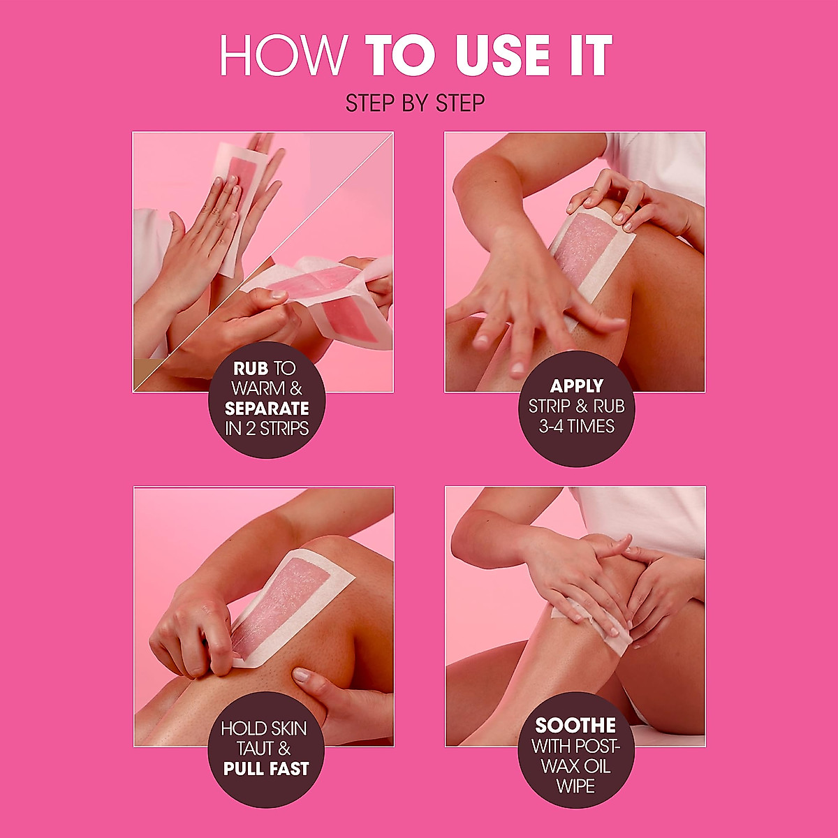 Nad’s Body Wax Strips for Sensitive Skin, Hair Removal for Sensitive Skin, Hypoallergenic, Includes 28 Waxing Strips & 2 Post Wax Calming Oil Wipes