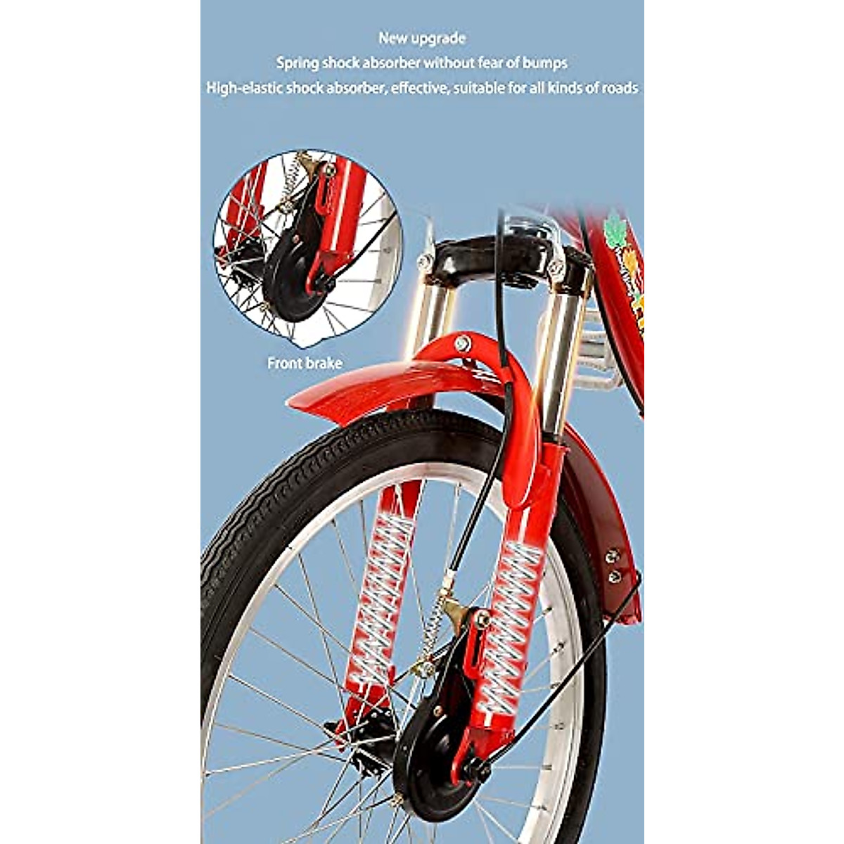 MENGYY Adult Tricycle Folding for Seniors Comfortable seat 3 Wheel Bicycle with Shopping Basket Double Chain 20 Inch Shock Absorber Front Fork Parents and Children Maximum Load 200kg (red) 27*27*17