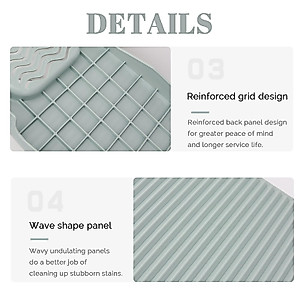 Washboard for Hand Washing Clothes Portable Plastics Wash Board with Soap Holder Washing Board for Laundry Household Scrub Board for Home School Dormitory Travel (Light Blue)