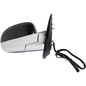 Kool Vue Passenger Side Power Heated Mirror for Cadillac Escalade Escalade ESV 2007-2014 Power Fold With Signal Light, Memory & Puddle Lamp; Without Blind Spot Light Chrome