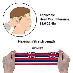 Hawaiian Flag Sports Headbands Unisex Yoga Non-Slip Quick-Drying Workout Hairband