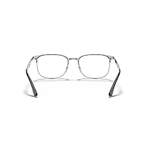 Ray-Ban RX6421 Square Prescription Eyeglass Frames, Matte Black On Silver/Demo Lens, 54 mm