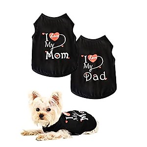 Dog Shirts Letter Printed Clothes Vest for Small Dogs Fathers Day Costume Dog T-Shirt Puppy Gift Pet Boy