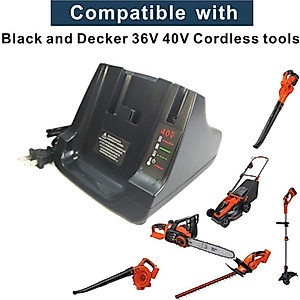 ANOITD 40V MAX Battery Fast Charger LCS40 LCS36 Replacement for Black and Decker 36V 40V Max Lithium Ion Tool Battery LBXR36 LST540 LBX2040 LCS1240 LBX1540 Compatible with Black Decker 40 Volt Charger