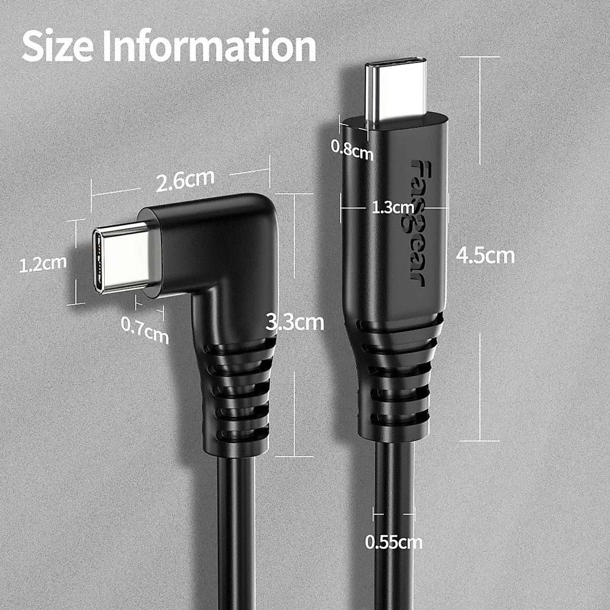 Fasgear USB 3 Type C Cable 16.5ft Long USB C Charger Cable 5Gbps Superspeed Data Transfer 3A Fast Charging Compatible for O-culus Quest 1/2 PS 5 Controller Camera Sam-Sung Smarphones Tablets (5m)