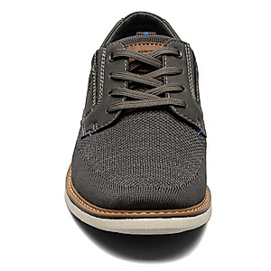 Nunn Bush Mens Otto Plain Toe Knit Lace Up with Lightweight Sole Oxford, Grey, 10.5 Wide US