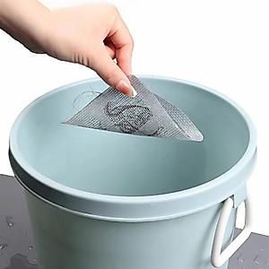 ASOQOLA 30 Pack,4"" X 4"" Disposable Shower Drain Cover, Hair Catcher Shower Drain Mesh Stickers, Bathroom, Laundry, Bathtub, Kitchen, Sink for Human and Pet Hair (30 PCS), Gray, ZZDLT-30P