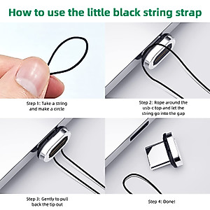 DuHeSin USB C Magnetic Adapter, (2 Pack) Magnetic USB C Adapter, 24Pins USB3.1 10Gbps Data Transfer 4K 60Hz Video PD 100w Charge Compatible with MacBook Pro/Air USB-C Laptop