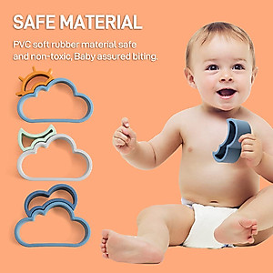 Clouds and Sun Sorting Stacking Toy | Montessori Toys for Babies | Sensory Toy | Building Puzzle Toy… (Blue)