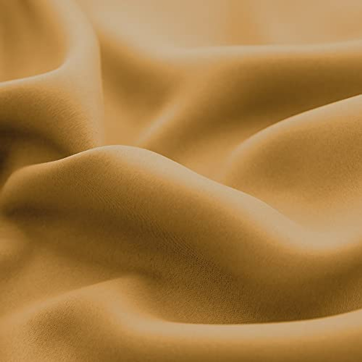 Mrs.Naturall Gold Yellow Window Valances 16 Inch Length for Kitchen Living Room Bedroom 2 Pack Rod Pocket Light Blocking Thermal Insulated Blackout Valance for Basement Bathroom Small Windows