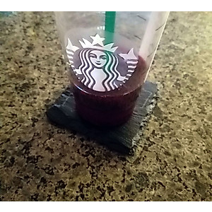 Premium Slate Coasters Set with Laser-Etched Porsche 911 Design | Stylish Drink Mats for Home & Car Enthusiasts - Square Slate - set of 6