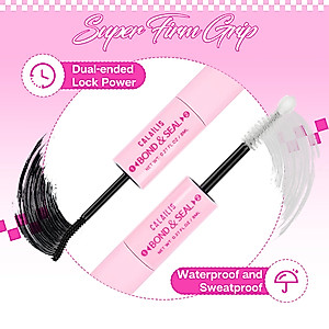 CALAILIS Lash Bond and Seal, Cluster Lash Glue Bond and Seal Lash Glue for Lash Clusters Super Strong Hold and Long Lasting 72 Hours Waterproof Non-irritating Individual Lash Glue for Cluster Eyelash