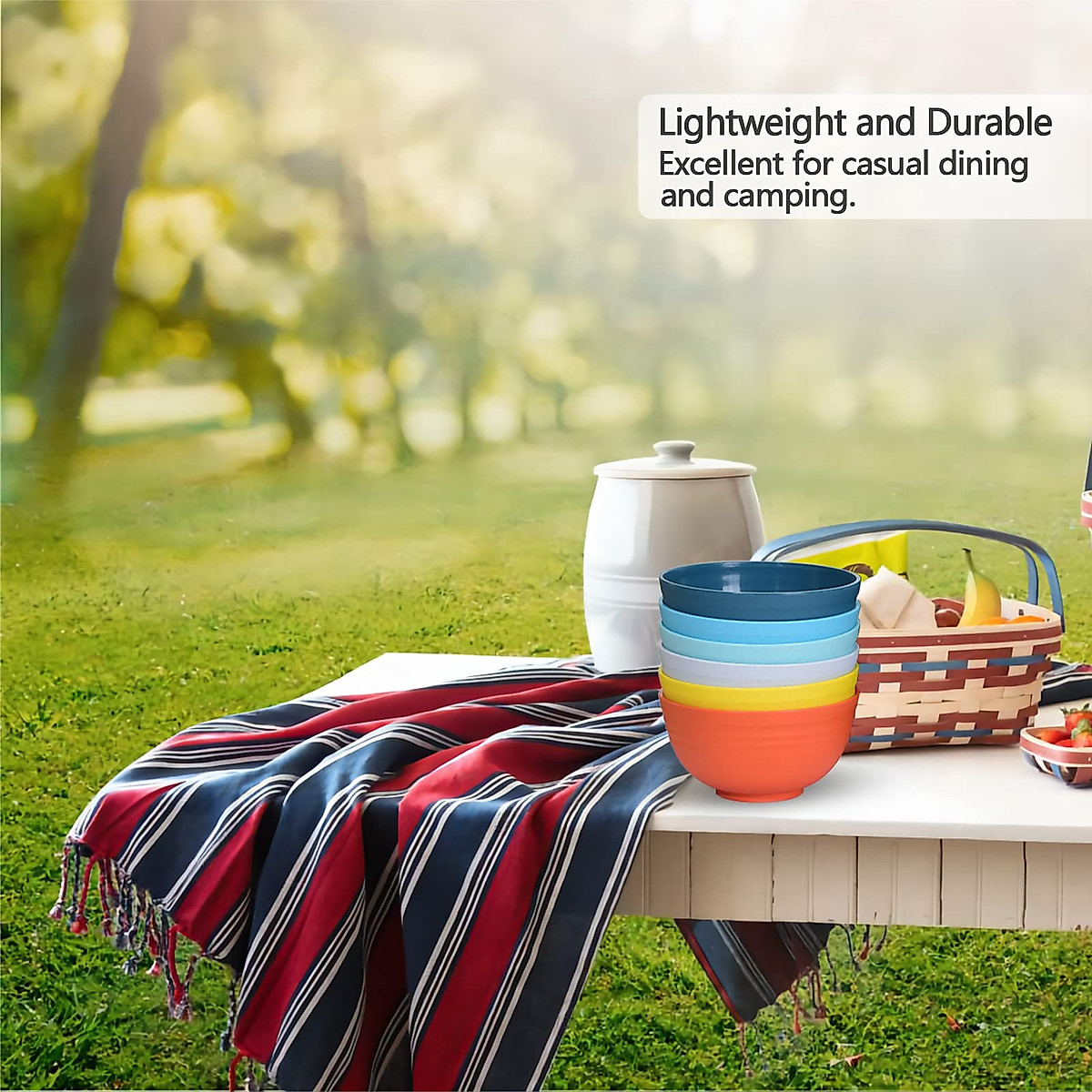 Homestockplus Unbreakable Cereal Bowls 24 OZ Microwave and Dishwasher Safe BPA-Free Bowl Dessert Bowls for Serving Soup, Oatmeal, Pasta and Salad [Set of 6]