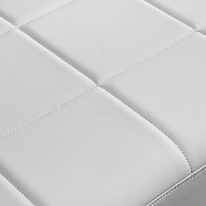 Etsaleruo Luxury Faux Leather Loveseat Sofa, Simple 2-Seat Sofa with Golden Metal Frame, Modern Upholstered Sofa Couch for Small Place, Apartment, Living Room, Bedroom and Office(White)