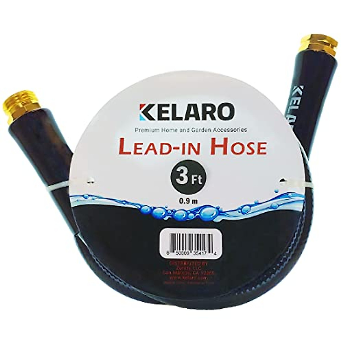 Kelaro Garden Lead-in Hose Extension 5/8" x 3 Ft - Heavy Duty and Flexible with Male to Female Connections
