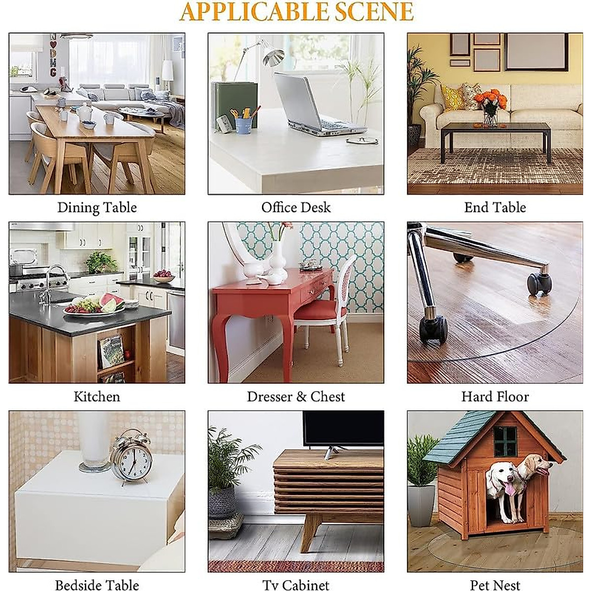 Deep Dream 2.0mm Clear Desk Cover Protector, 14×24 Inch Clear Table Protector, Rectangular Vinyl Desk Pad, PVC Plastic Table Cover for Office, Dresser, Night Stand, Computer & Writing Desk Tabletop