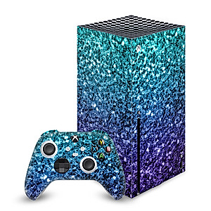 Head Case Designs Officially Licensed PLdesign Aqua Blue Art Mix Vinyl Sticker Gaming Skin Decal Cover Compatible With Xbox Series X Console and Controller Bundle