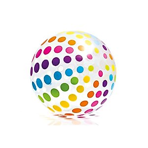 Intex Jumbo Inflatable Glossy Big Polka-Dot Colorful Giant Beach Ball (16 Pack)