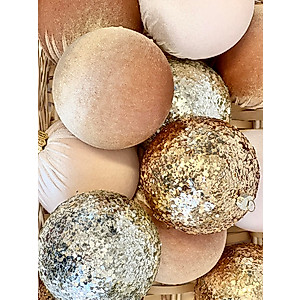 Gold Christmas Handmade Velvet Ornaments, Bulk Christmas Balls, Christmas Tree Bulbs, Glitter Christmas Decorations, Christmas Gift Idea, Set of 12