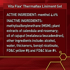 Vita Flex Thermaflex Liniment Gel for Sore Muscles and Joint Relief in Horses 12 Fluid Ounces