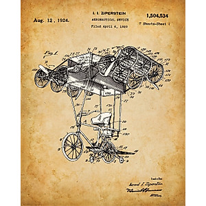 Original Flying Machines v2 Patent Prints - Set of Four Photos (8x10) Unframed - Makes a Great Home and Man Cave Decor and Gift Under $20 for Engineers and Pilots