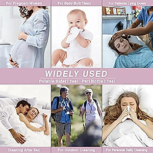 TopQuaFocus Peri Bottle for Postpartum Essentials 12oz Portable Bidet for Travel • Toilet Bidet Sprayer Men Women 350ml Bidet Bottle with 2 Heads for Outdoor,Camping,Travling,Driver,Personal Hygiene