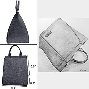 KOKAKO Lunch Bag Lunch Box Cooler Bag Insulated with Shoulder Strap for Men Women(gray)