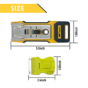 XW 5-Pack Razor Scraper Set, 2 PCS Heavy Duty Razor Blade Scrapers and 3 PCS Mini Plastic Scrapers, Extra 22 PCS Razor Blades Included