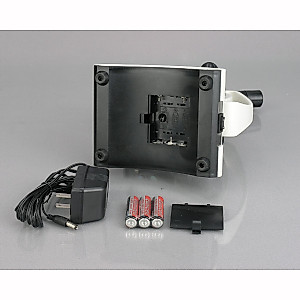 AmScope M160C-2L-PB10 Cordless Compound Monocular Microscope, WF10x and WF25x Eyepieces, 40x-1000x Magnification, Upper and Lower LED Illumination with Rheostat, Brightfield, Single-Lens Condenser, Coaxial Coarse and Fine Focus, Plain Stage, 110V or Batte