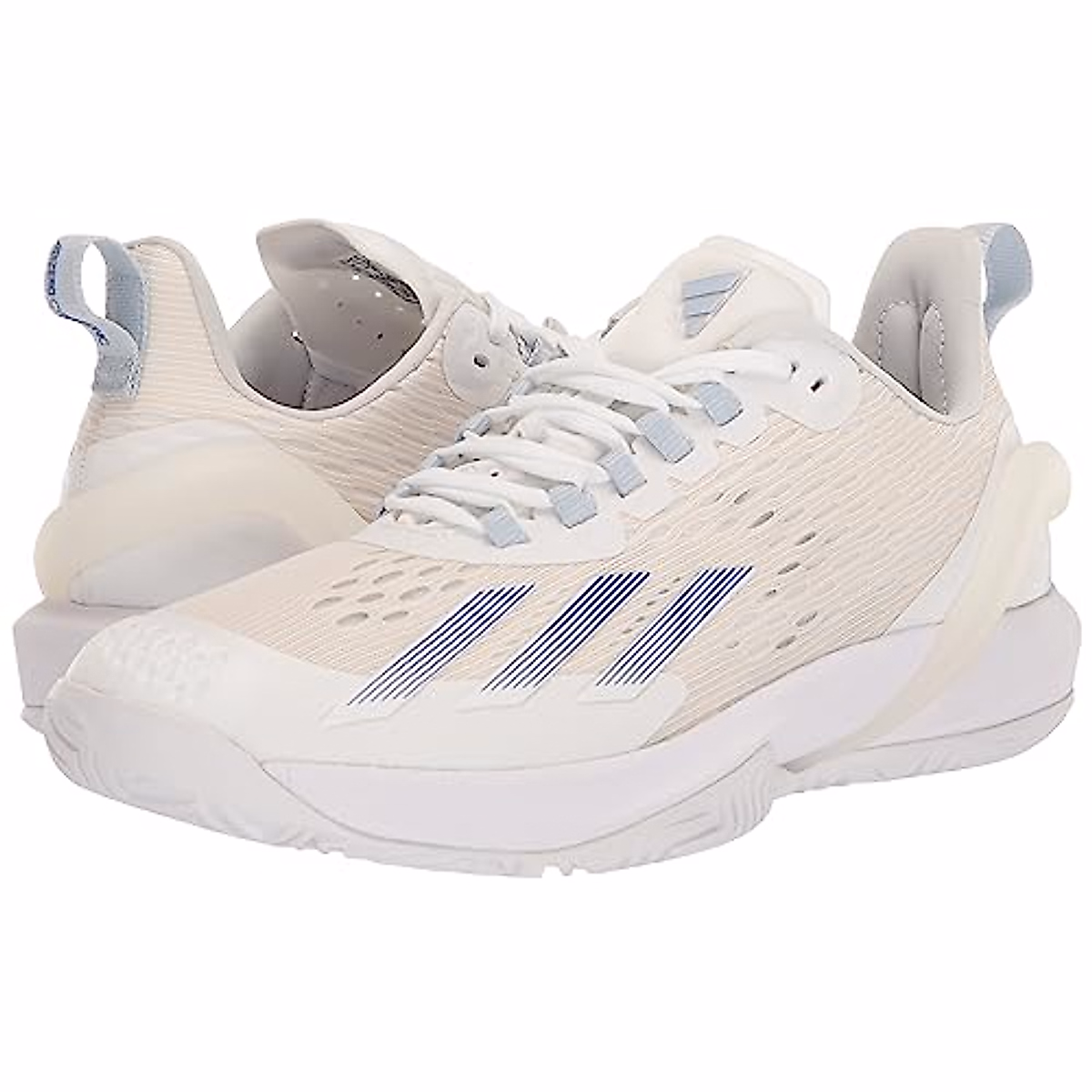 adidas Women's Adizero Cybersonic Sneaker, White/White/Halo Blue, 7.5