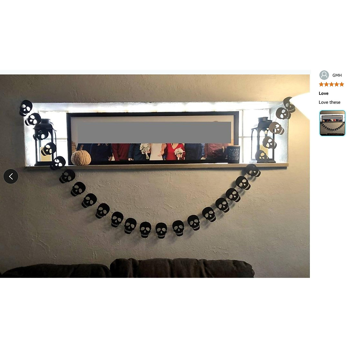 Seyal® Black Skull Garland - Birthday Decorations,Party Decorations,Party décor,Creative Decoration