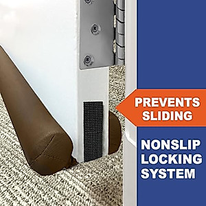 Twin Draft Guard Hug N Fit, Original Dual Draft Stopper Instantly Blocks Air from Entering, Water Repellent, Fits 28”-36” Length with 1.5” Energy Saver Tube