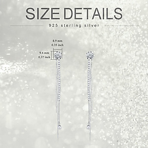 POPKIMI Rose Flower Earrings 925 Sterling Silver Dangle Drop Hook Earrings Birthday Gifts for Women Women Earrings Love Heart Rose Flower Earrings Christmas Birthday Gifts (Silver)