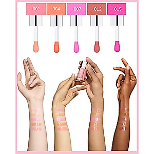 Hydrating Plumping Lip Glow Oil,Shine Tinted Lip Gloss,Glow Reviver Lip Oil,Long Lasting Moisturizing Clear Lip Plumper Oil Tint for Lip Care Dry Lips,Women's Day Makeup Gift ( (#007 Raspberry Red)