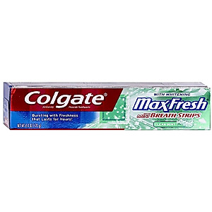 Colgate Toothpaste with Mini Breath Strips, Clean Mint-6 Ounces-3 Pack