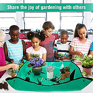 Pack of 20 Succulent Tool Set - 39.4" Indoor Plant Repotting Mat and 19 Pcs Miniature Succulent Hand Tools Garden Flower Plants Transplanting Supplies for Indoor Outdoor Plant Care (Green)