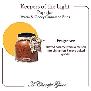 A Cheerful Giver - Warm & Gooey Cinnamon Buns Papa Scented Glass Jar Candle (34oz) with Lid & True to Life Fragrance Made in USA