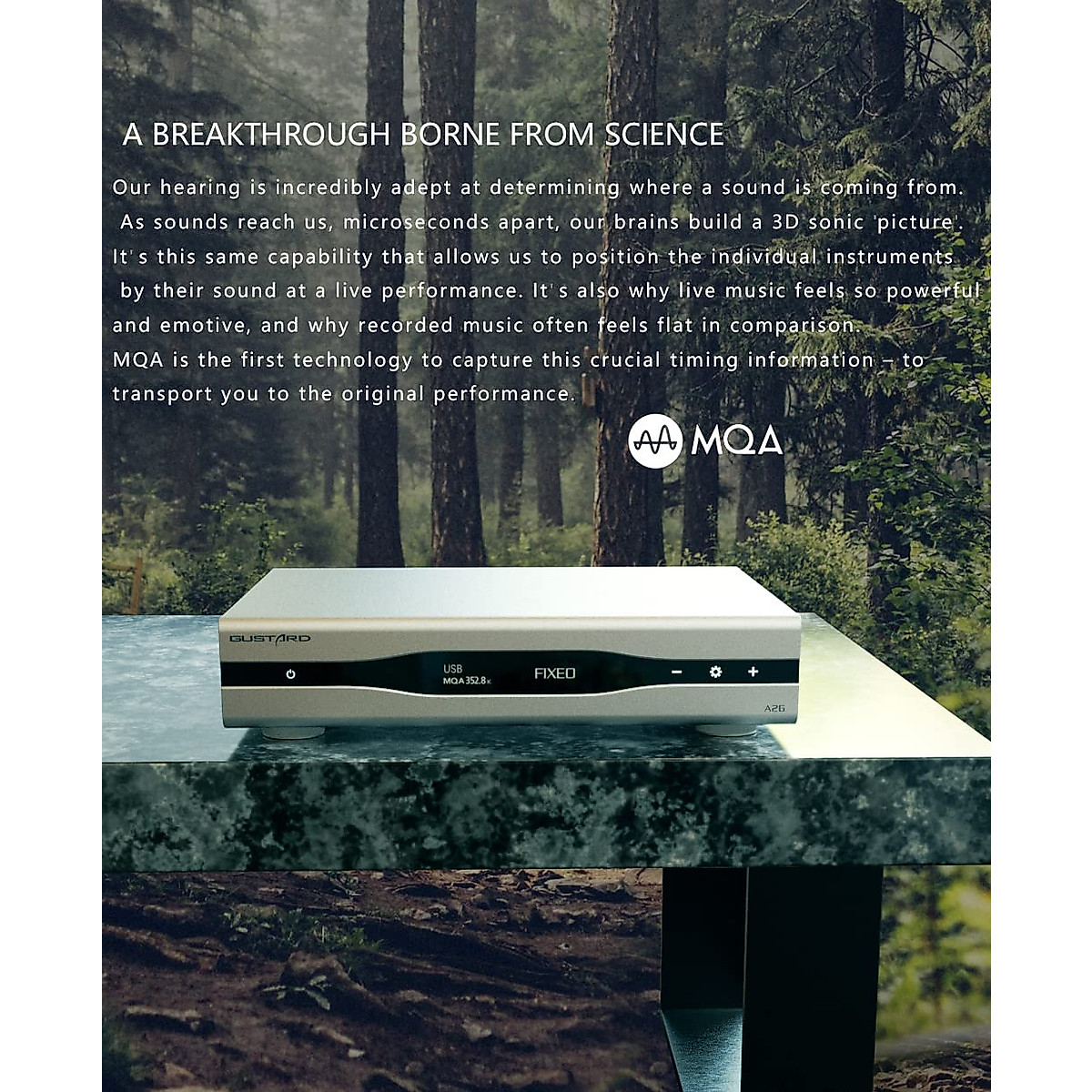 Gustard A26 MQA Decoder Dual AK4499EX & AK4191 Support DSD512 PCM768K MQA384K DAC-A26 with Streamer/Renderer (33 * 26 * 6.5cm, Silver, 1)