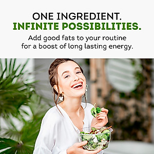 100% Organic MCT Oil for Vegan - Derived only from Non-GMO Hawaiian Coconuts - Includes Omega 3,6,9 and Vitamic C, E (3-in-1) - US Made - Great in Keto Salad Dressings