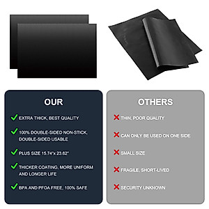 Oven Liners for Bottom of Electric Gas Oven - 5 Pack Large Heavy Duty Nonstick Teflon Oven Mat 17"x 25", Heat Resistant Oven Floor Protector Liner