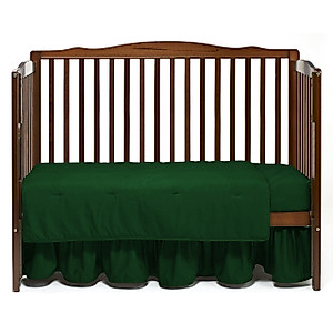 Solid 3 Piece Crib Bedding Set, Green