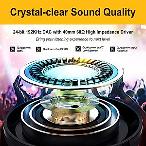 HomeSpot Wireless Over-Ear Headphones Transmitter Set for TV Movie Bluetooth 5.3 aptX LL No Delay 40 Hours Immersive Sound Enhanced Volume and Clarity (Digital Optical TOSLINK RCA AUX)