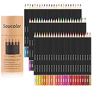 Soucolor 72-Color Colored Pencils for Adult Coloring Books, Soft Core, Artist Sketching Drawing Pencils Art Craft Supplies, Coloring Pencils Set Gift for Adults Kids Beginners