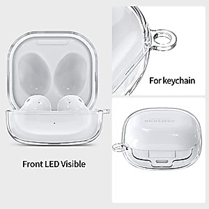 AIRSPO Clear Case Compatible with Samsung Galaxy Buds 2 Pro/ Galaxy Buds 2/ Galaxy Buds Pro/ Galaxy Buds Live Case Transparent Case Cover (Clear)